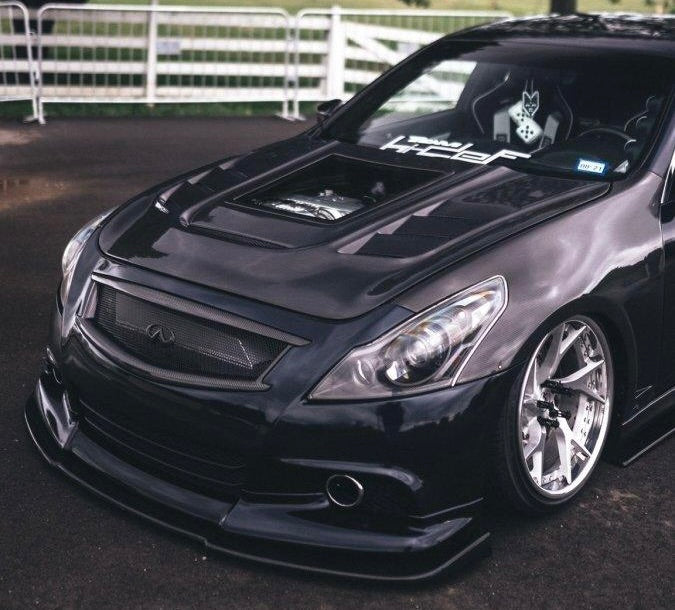 CMST TUNING TEMPERED GLASS CARBON FIBER HOOD BONNET FOR INFINITI G37 4 ...